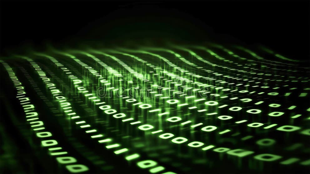 Matrix-inspired Digital Background Showcasing Rows of Green Binary Code ...