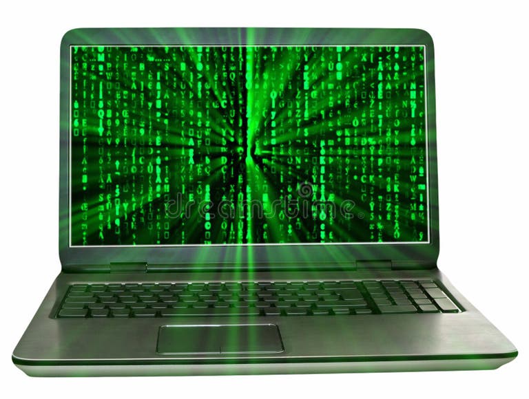 Matrix laptop stock image. Image of laptop, binary, computer - 37663695