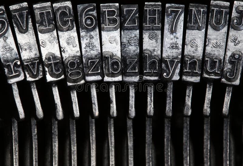 Matrix - Letters on Old Typewriter Machine Stock Image - Image of ...