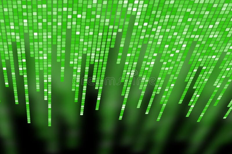 Matrix Made of Green Square Polkadots on Black Background Stock ...