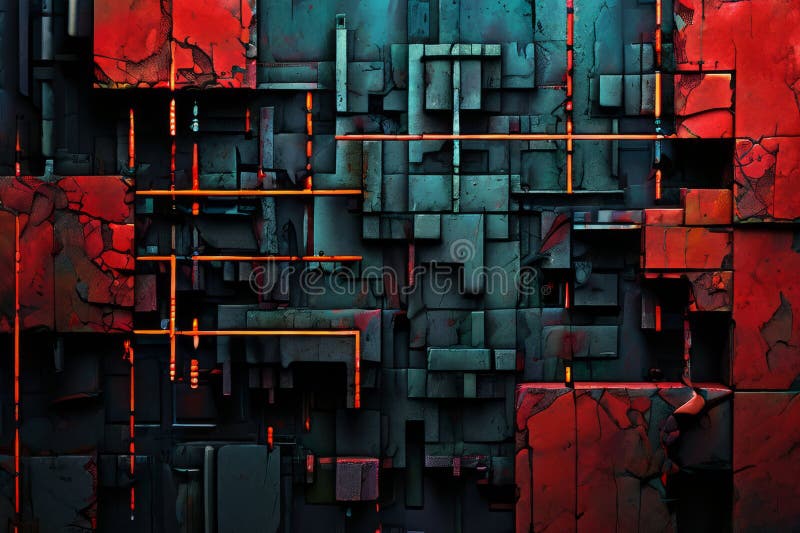 Matrix Mayhem a Chaotic Pixelated Matrix with a Dark Distressed Stock ...