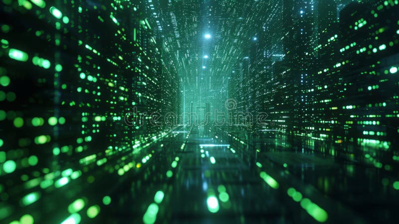 A Matrix of Neon Green Characters on a Dark Tech Backdrop Evokes a ...