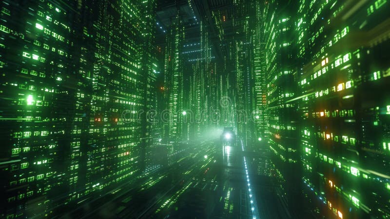 A Matrix of Neon Green Characters on a Dark Tech Backdrop Evokes a ...