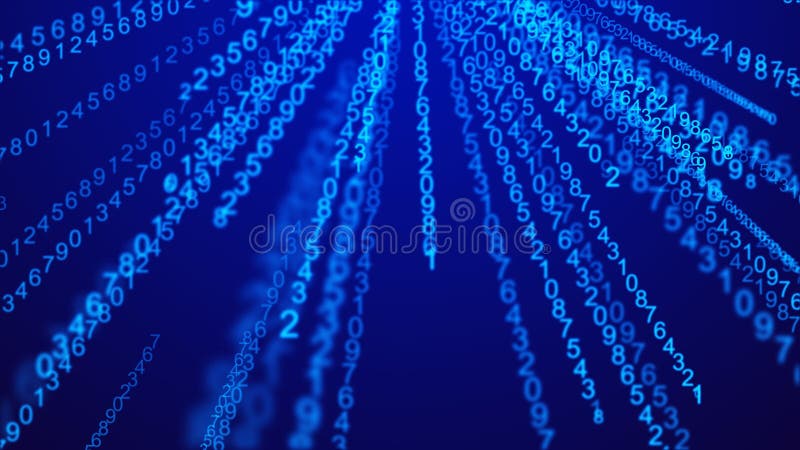 Numbers on Black Background. Digital Illustration. Computer Code Stock ...