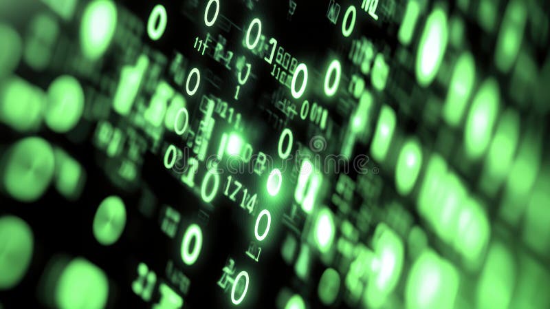 Matrix Numbers Code Closeup Digital Green Stock Illustration ...