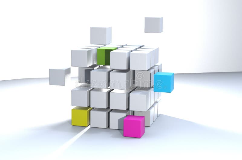 Matrix Organization Cube with Light from Behind Stock Illustration ...