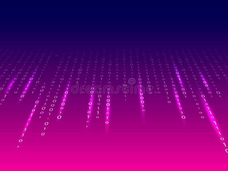Matrix Purple Background in Perspective. Vector Illustration Stock ...