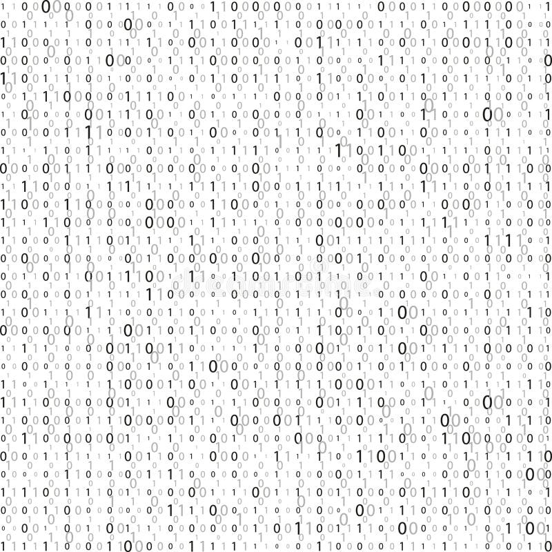 Binary Code Zero One Matrix White Background. Banner, Pattern, Wallpaper. Vector Illustration ...