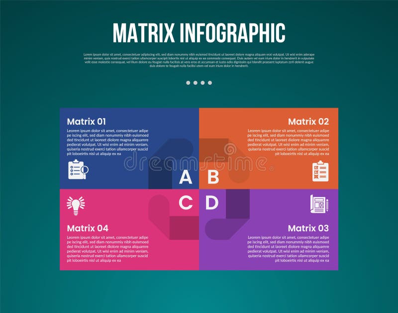 Matrix Structure Dimensions Template Infographic with Big Rectangle ...