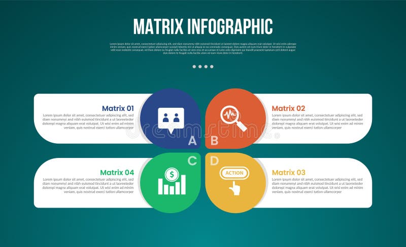 Matrix Structure Dimensions Template Infographic with Creative Circle ...