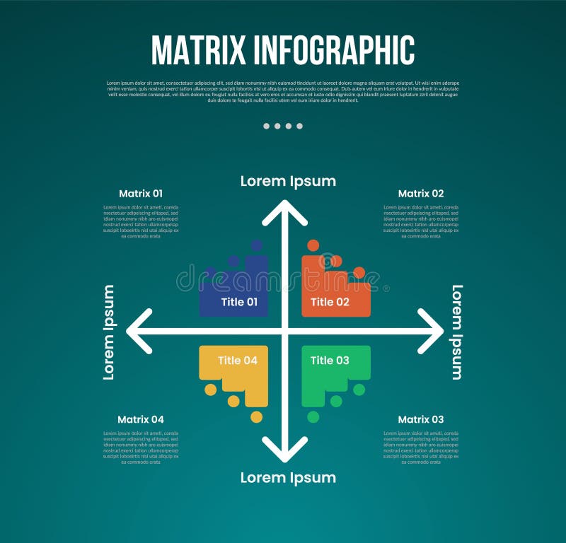 Matrix Structure Dimensions Template Infographic with Line Arrow All ...