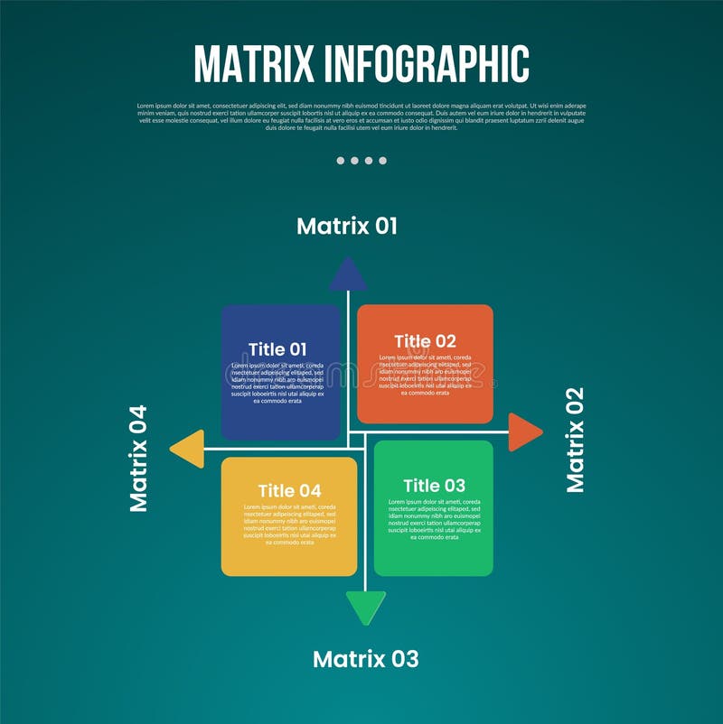 Matrix Structure Dimensions Template Infographic with Round Shape and ...