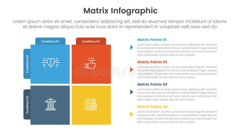 Matrix Structure Model Template for Infographic Template Banner with ...