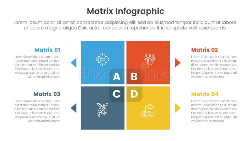 Matrix Structure Model Template for Infographic Template Banner with ...