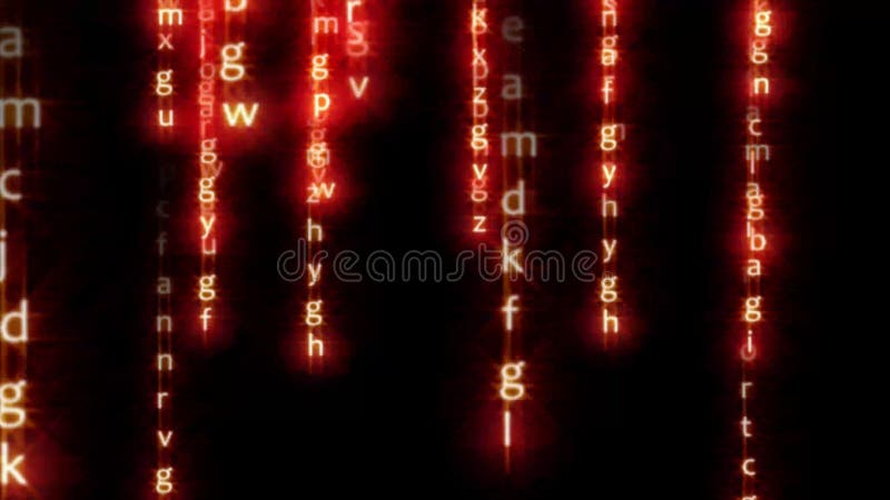 Matrix Style Alphabet Code Animation. Futuristic Binary Rain of ...