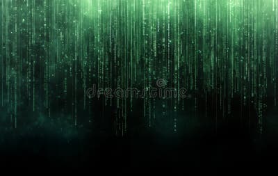 Matrix Style Background. Green Falling Code on a Dark Abstract ...