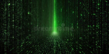 Matrix Style Background. Green Falling Code on a Dark Abstract ...