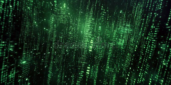 Matrix Style Background. Green Falling Code on a Dark Abstract ...