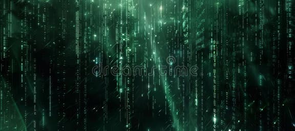 Matrix Style Digital Rain with Binary Code and Shapes Synced To ...