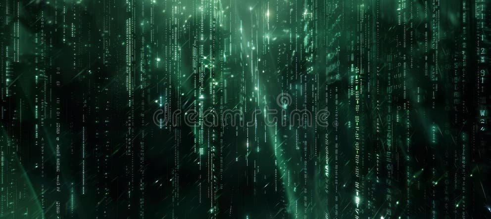 Matrix Style Digital Rain with Binary Code and Shapes Synced To ...