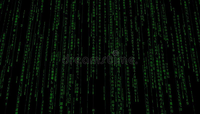 Matrix Style Green Code Rain, Digital Data Stream, Stock Photo ...