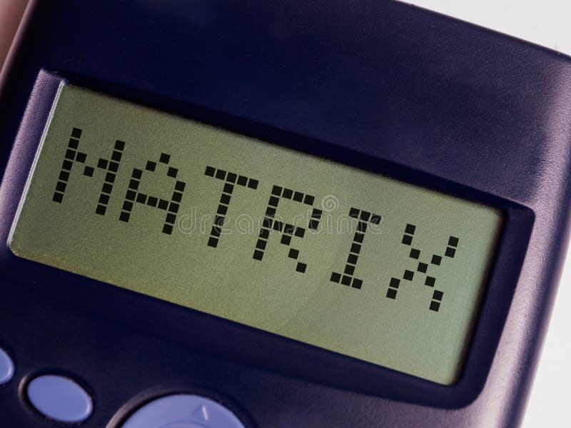 Matrix Text on the Screen of a Mathematical Calculator Stock Photo ...