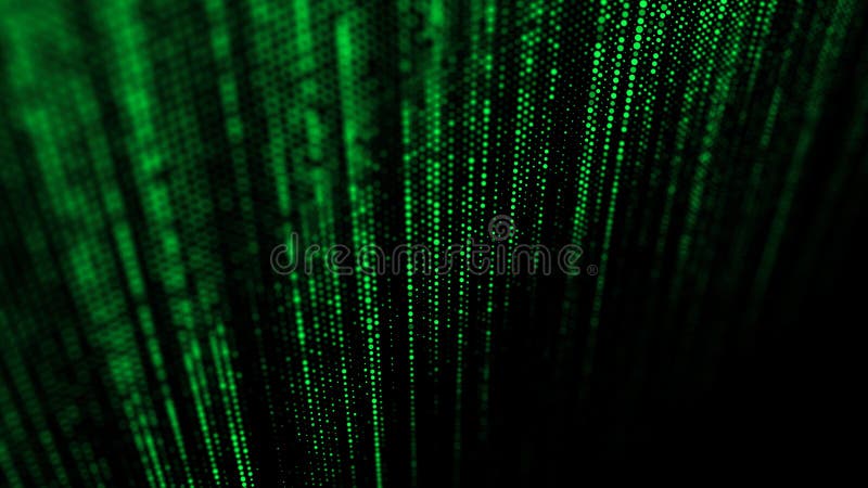 Matrix Texture of Green Color Halftone Dots. Futuristic Abstract Background. Particle Pattern ...