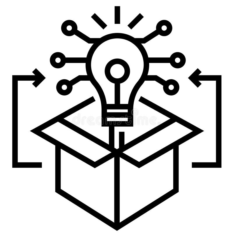 Matrix Thinking Line Illustration Stock Vector - Illustration of ...