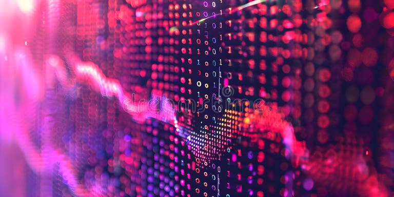 Matrix Waves: Digital Data Waveform Background, Data Pulse: Digital ...