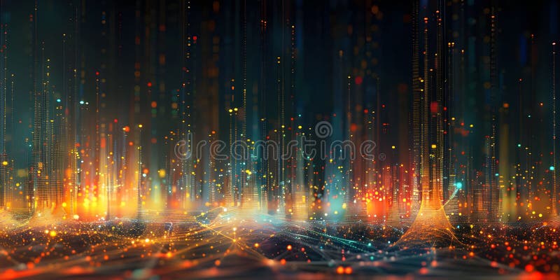 Matrix Waves: Digital Data Waveform Background, Data Pulse: Digital ...