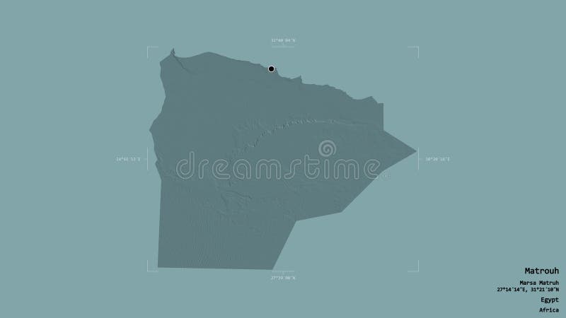 Matrouh - Egypt. Bounding Box. Administrative Stock Illustration ...