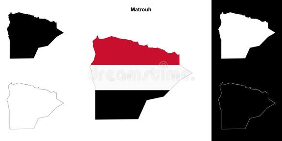 Matrouh outline map stock vector. Illustration of governorate - 334688213