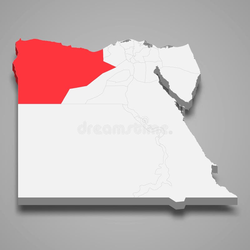 Matrouh Region Location within Egypt 3d Map Stock Vector - Illustration ...