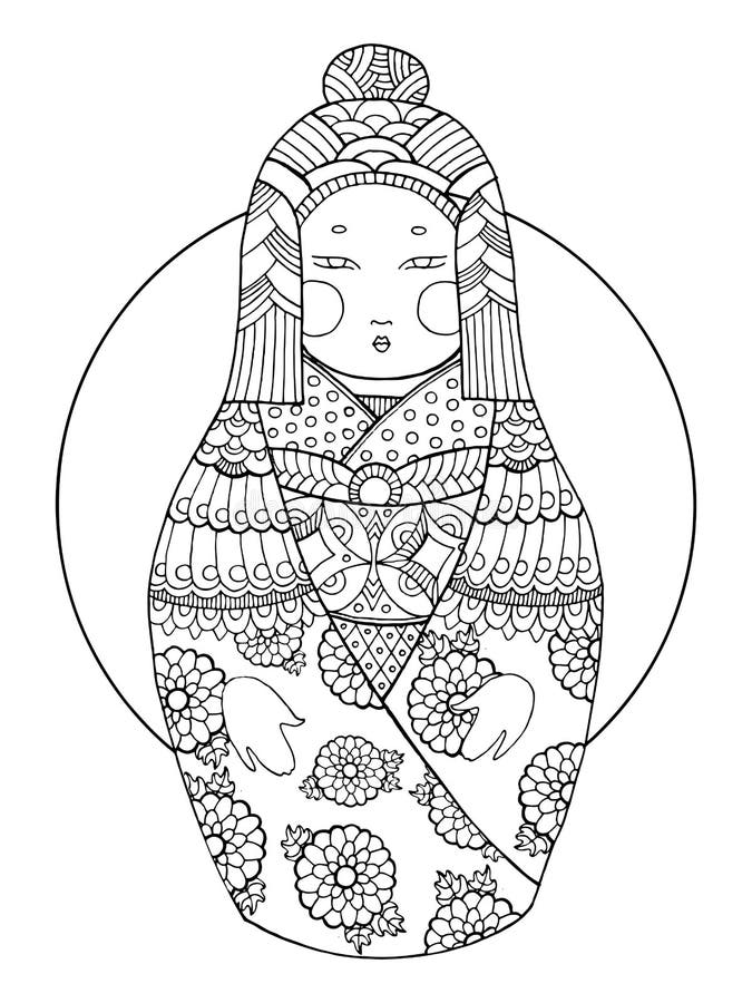 Matryoshka Coloring Stock Illustrations – 249 Matryoshka Coloring Stock ...