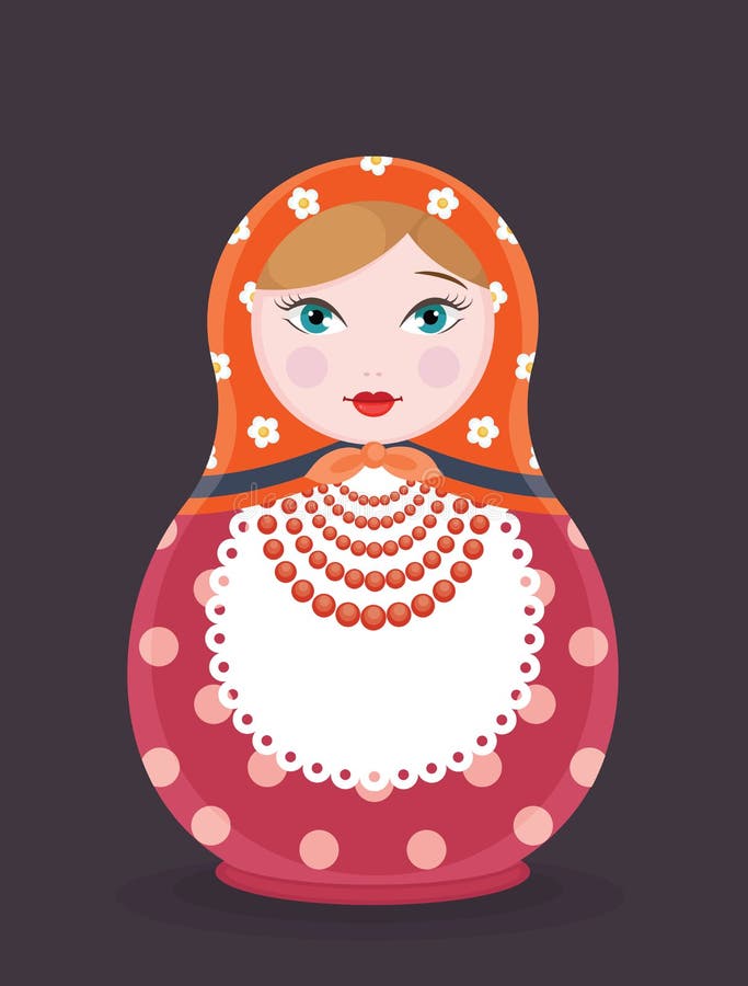 Matryoshka Russian Doll Seamless Repeating Pattern on Red Background ...