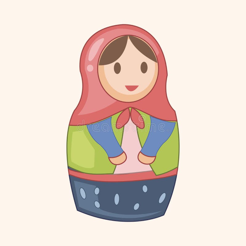 Matryoshka , Russian Traditional Wooden Doll, Vector Pattern, Elements ...