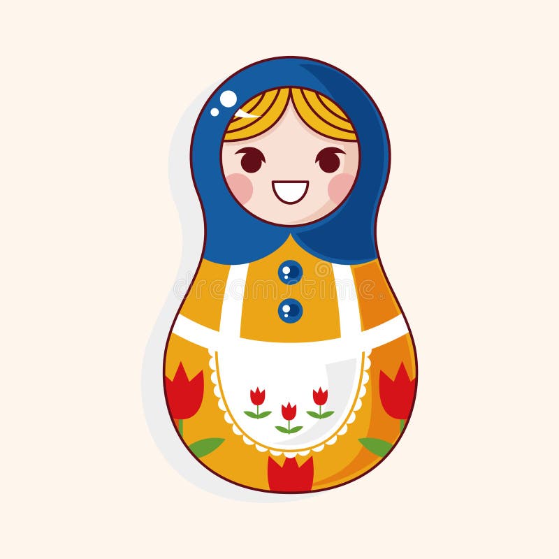 Matryoshka , Russian Traditional Wooden Doll, Vector Pattern, El Stock ...