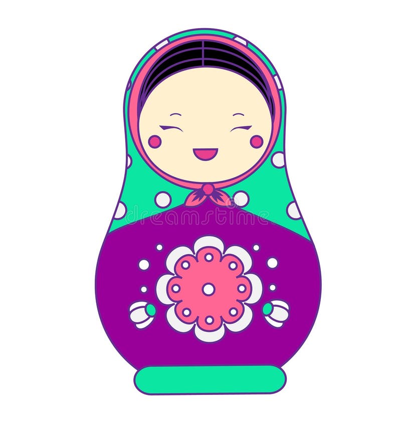 Matryoshka. Traditional Russian Nesting Doll. Smiling Matreshka Icon ...