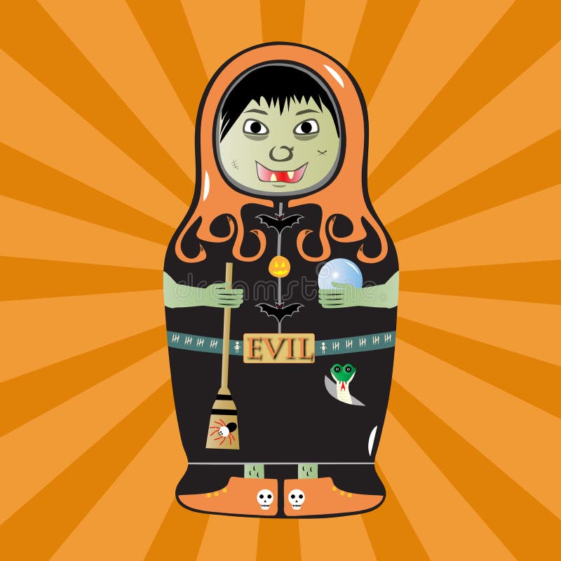 Matryoshka witch stock vector. Illustration of horror - 32473859