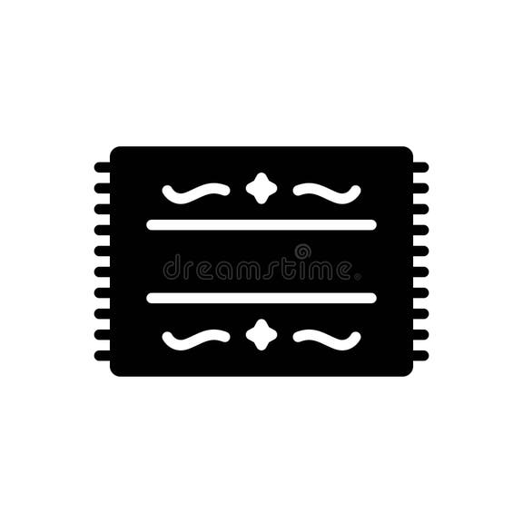 Black Solid Icon for Mats, Rug and Mat Stock Illustration ...