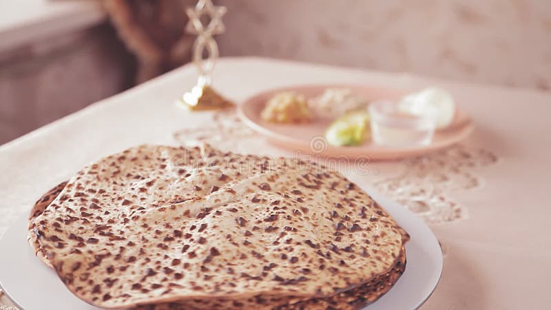 The Matsa Shmura on the Table for the Easter Seder Rotates in a Circle ...