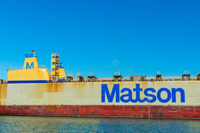Matson Container Cargo Ship Docked at Oakland International Container ...