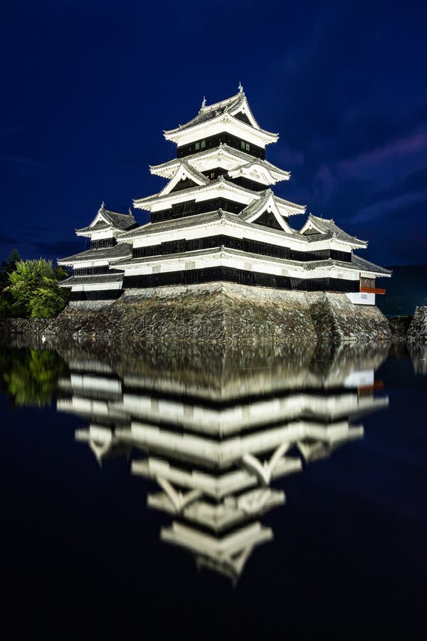 Matsumoto Castle at Night, Japan Stock Photo - Image of culture, bridge ...