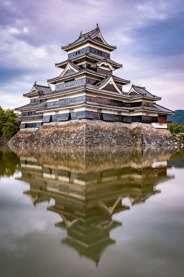 Matsumoto Castle Reflection on Water, Japan Stock Image - Image of ...