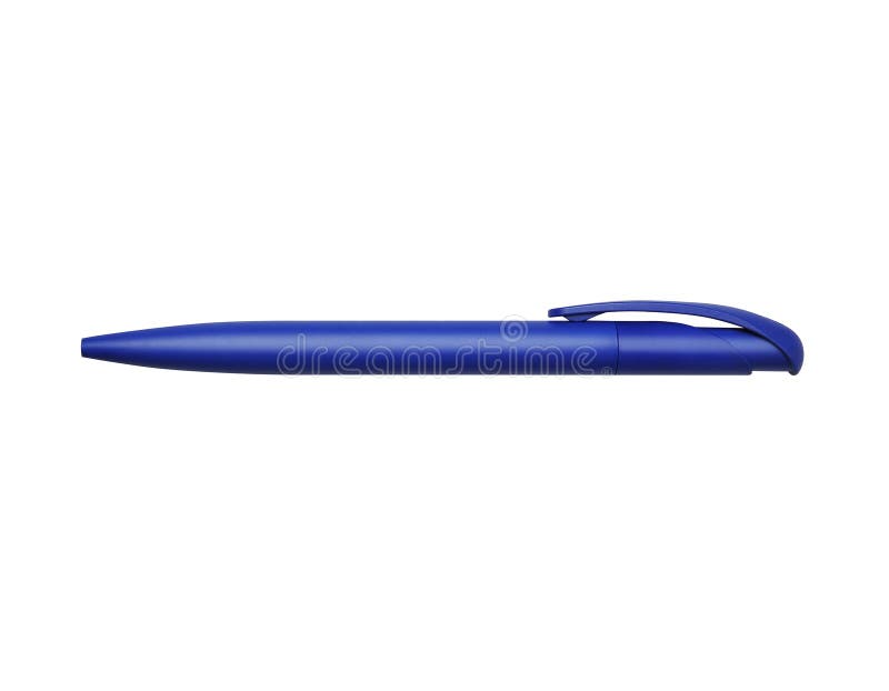 Matt Blue Plastic Ballpoint Pen Stock Photo - Image of education, item ...