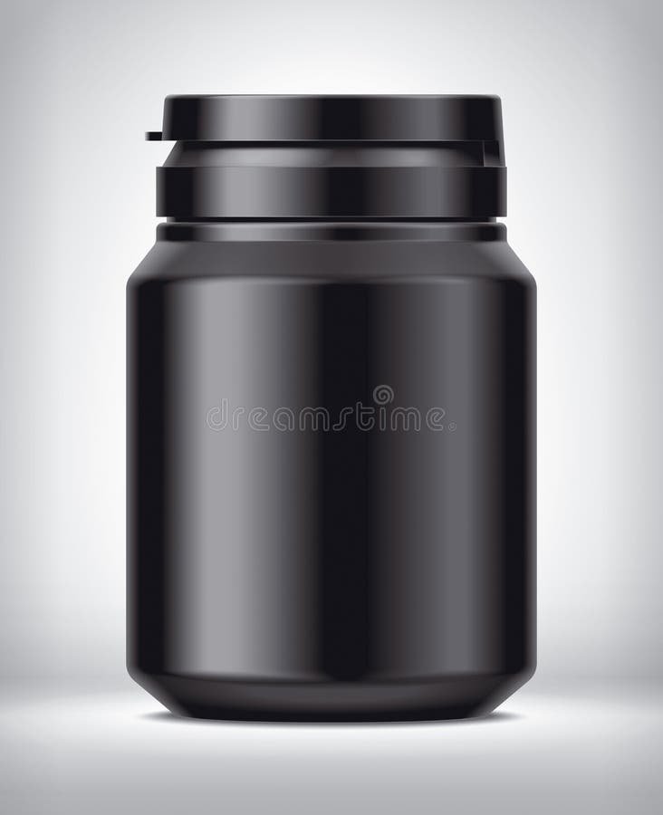 Matt Colored Plastic Bottle with Rubber Cap on Background. Stock Vector ...