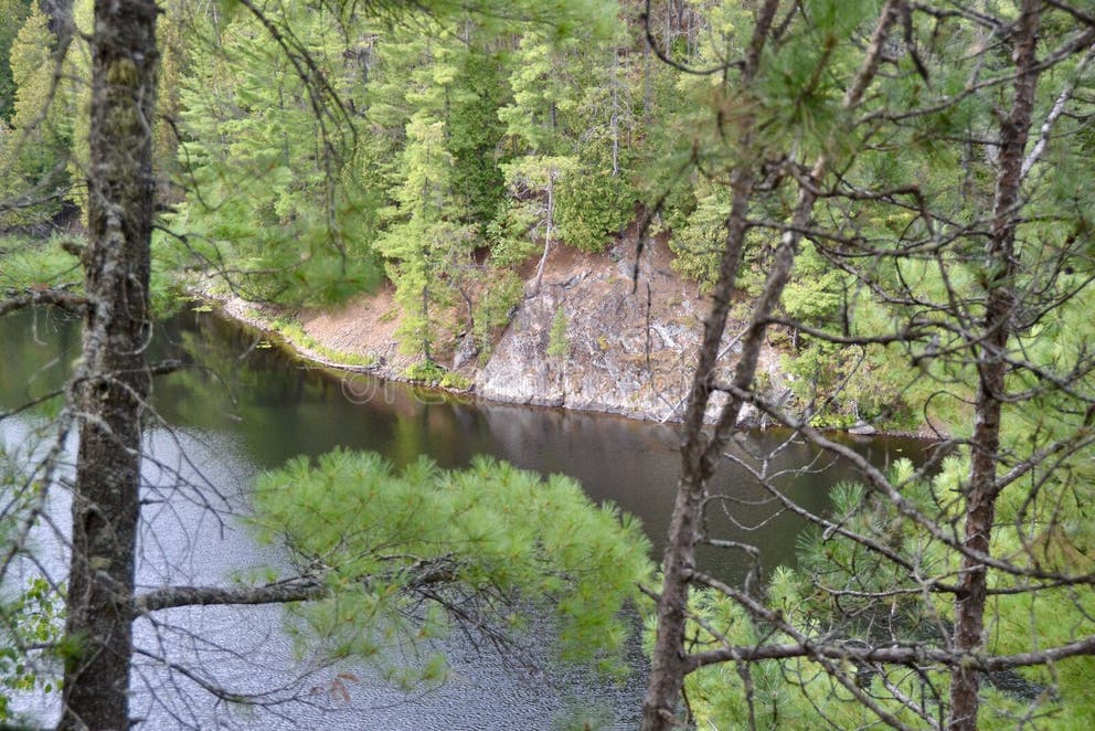 Mattawa River Along Red Pine Loop Trail at Samuel De Champlain Stock Image - Image of background ...