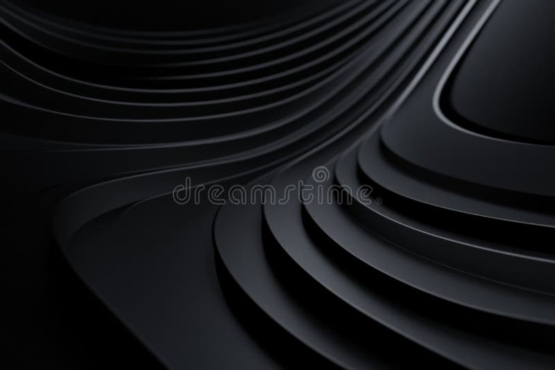 A Matte Black Background with Softly Curved Lines that Create Gentle ...