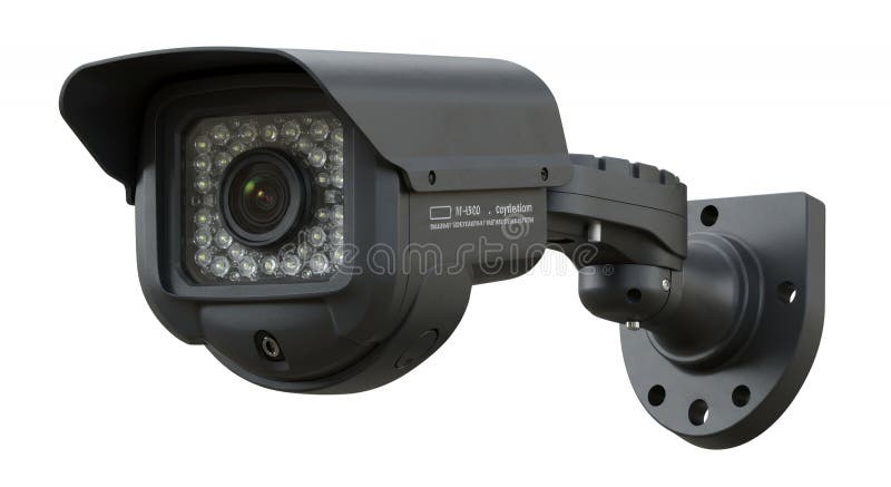 Matte Black CCTV Camera with LED Lights Security Surveillance System on ...
