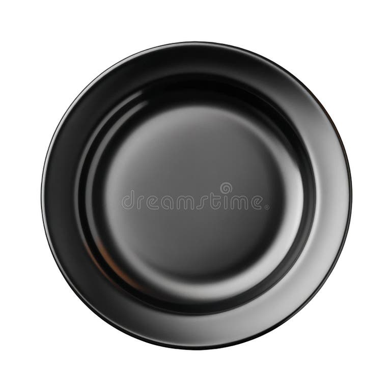 Matte Black Ceramic Plate with Smooth Surface and Simple Design ...